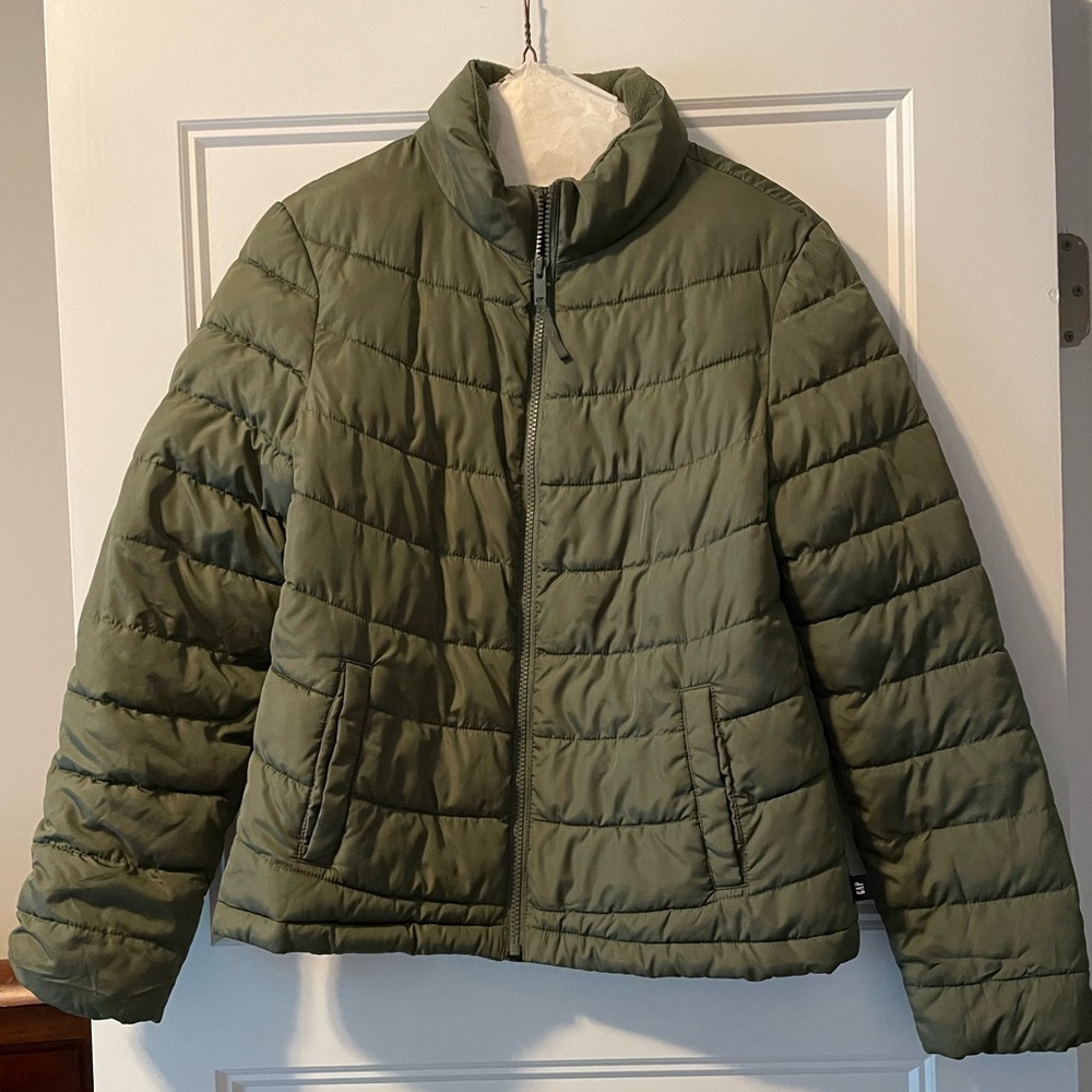 Gap Cold Control Puffer Jacket Vintage Green Xs - Gem